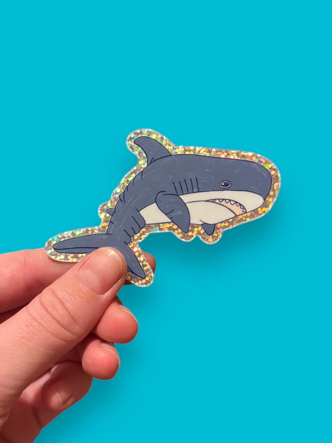 BLÅHAJ Shark Glitter Vinyl Sticker - Etsy