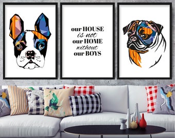 Jack Russel Bright Multicolour Abstract Art Print Colourful Dog Gallery ...