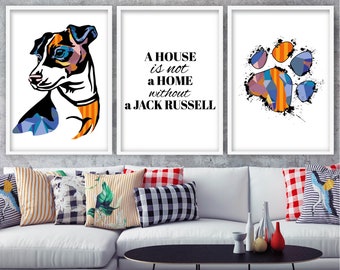 Jack Russel Bright Multicolour Abstract Art Print Colourful Dog Gallery ...