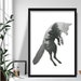 Forest Fog Fox Jumping Left Woodland Art Print Nordic Wildlife - Etsy