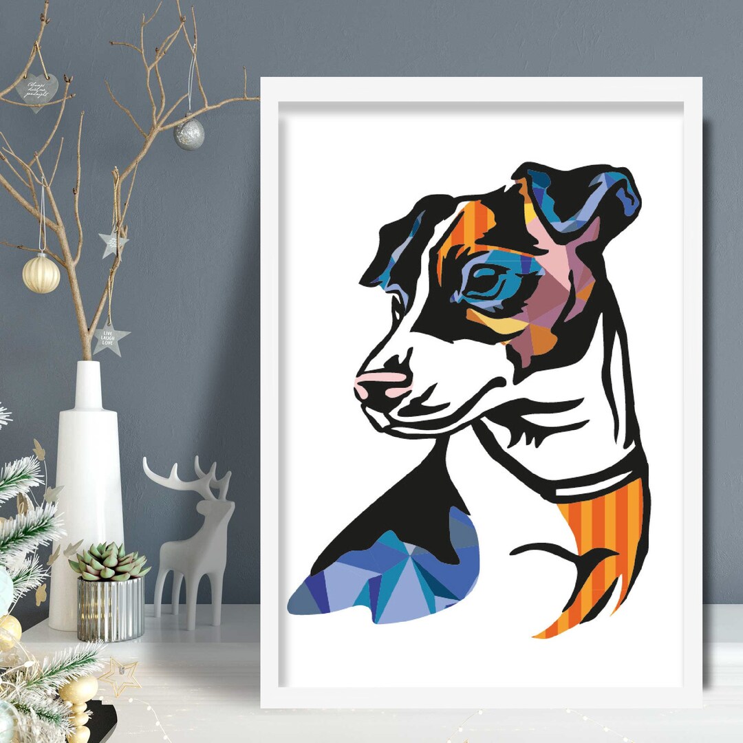 Jack Russel Bright Multicolour Abstract Art Print Colourful Dog Gallery ...