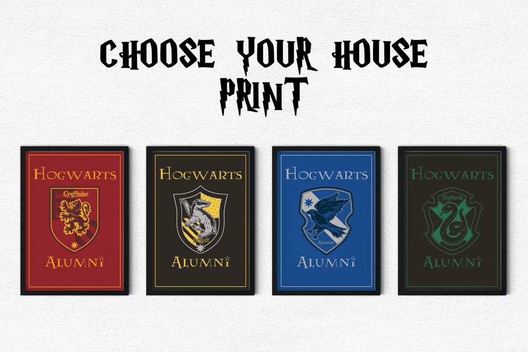 Single Art Prints Houses Crest Alumni- Gryffindor- Hufflepuff ...