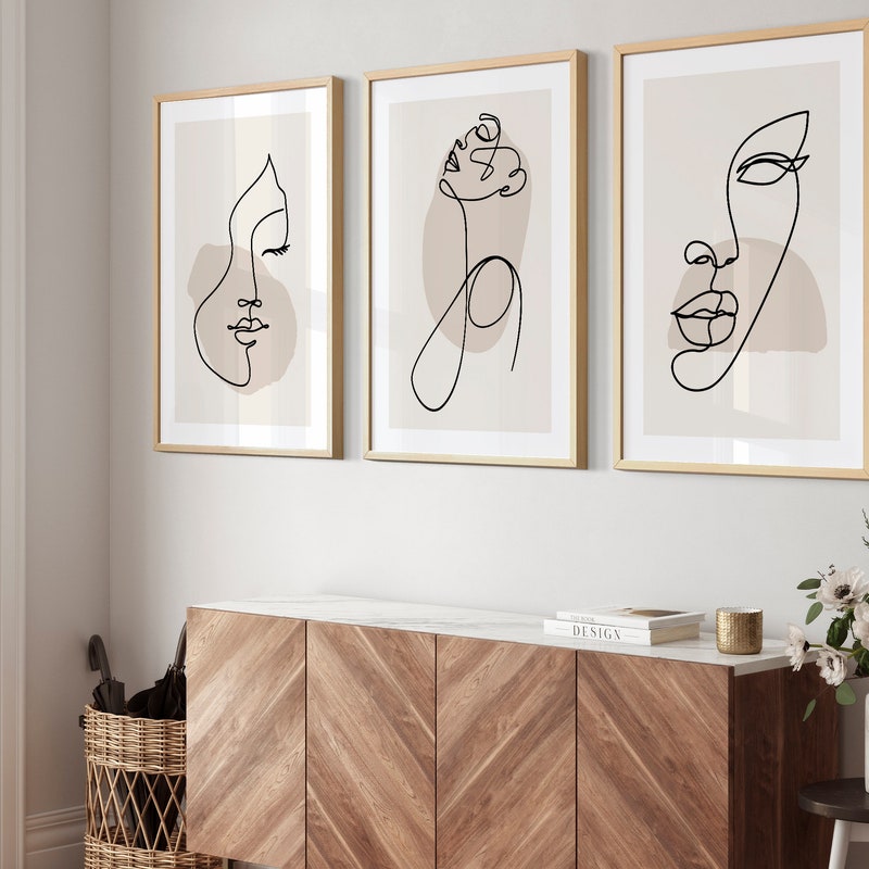 Line Art Set of 3 - Etsy