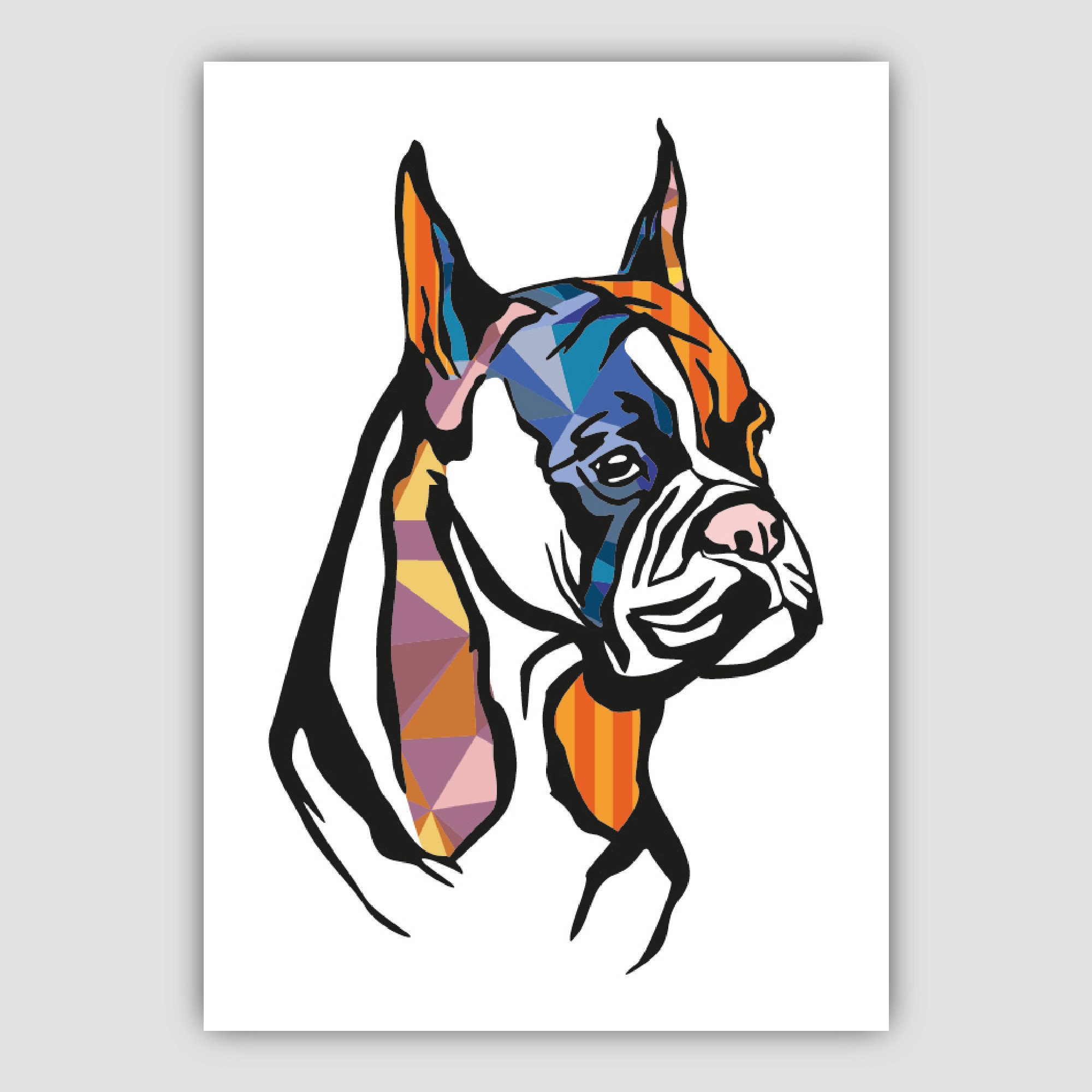 Set of 3 Prints House is Not a Home Boxer Paw Print Bright - Etsy