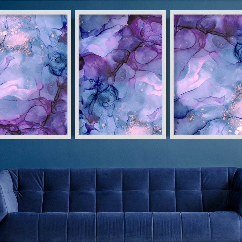 Purple Blue Abstract Art - Etsy Australia