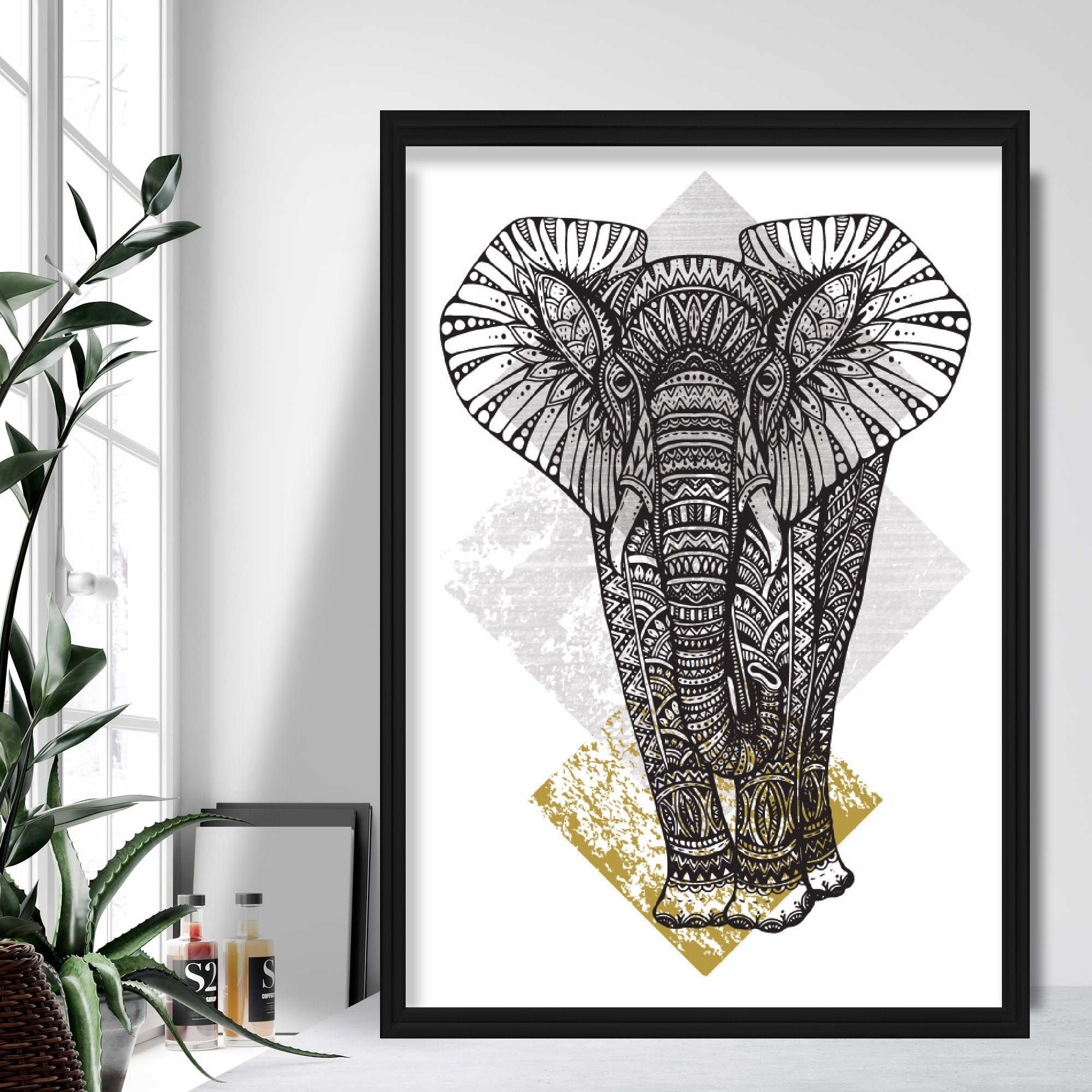 Aztec Elephant Drawing