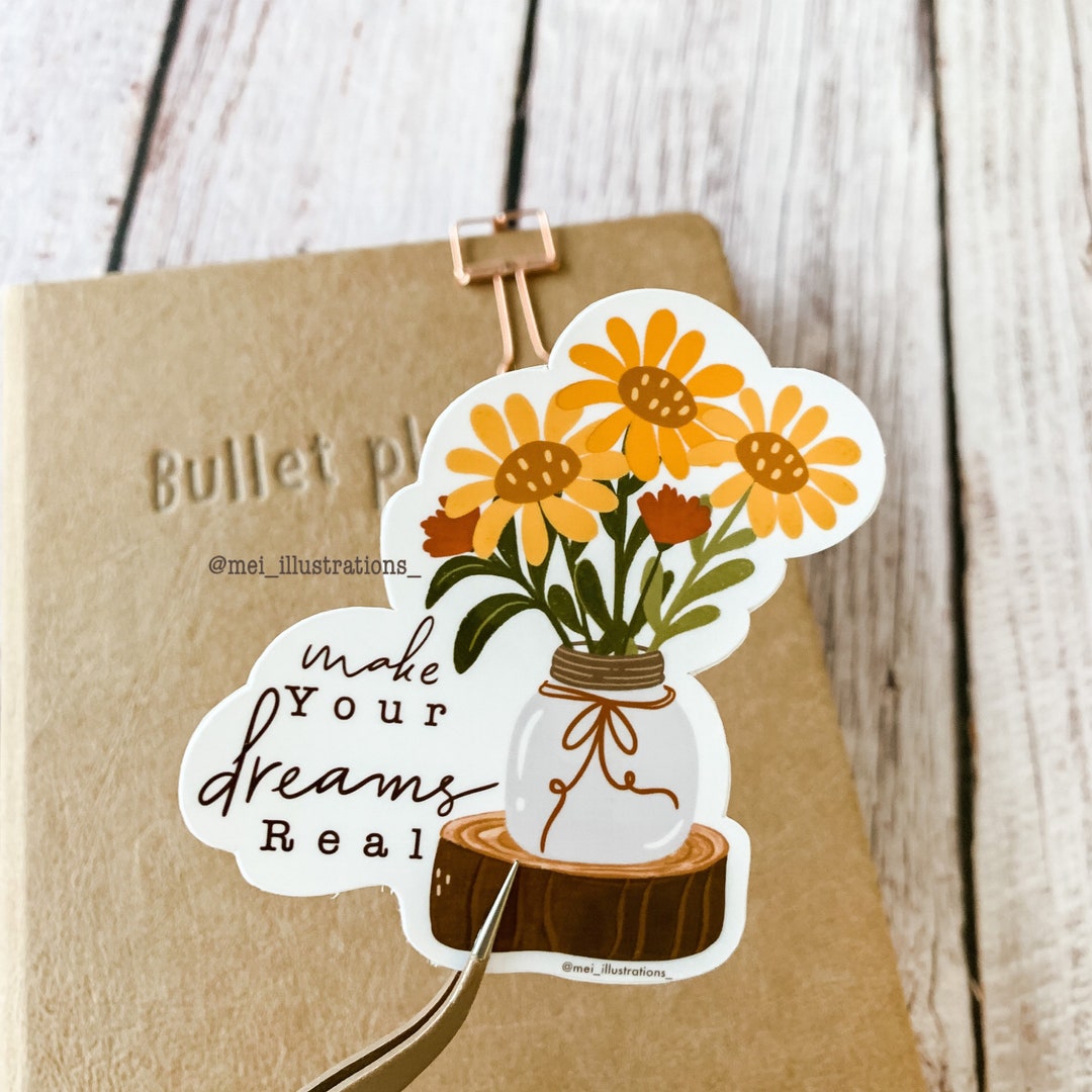 Encourage Sticker, Sun Flowers Sticker, Floral Sticker, Quote Sticker ...