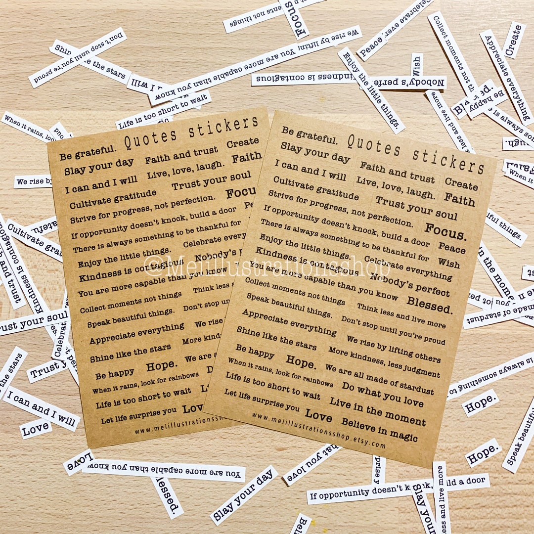 English Quotes Sticker Sheet, Poetry Snippets Sticker, Bullet Journal ...