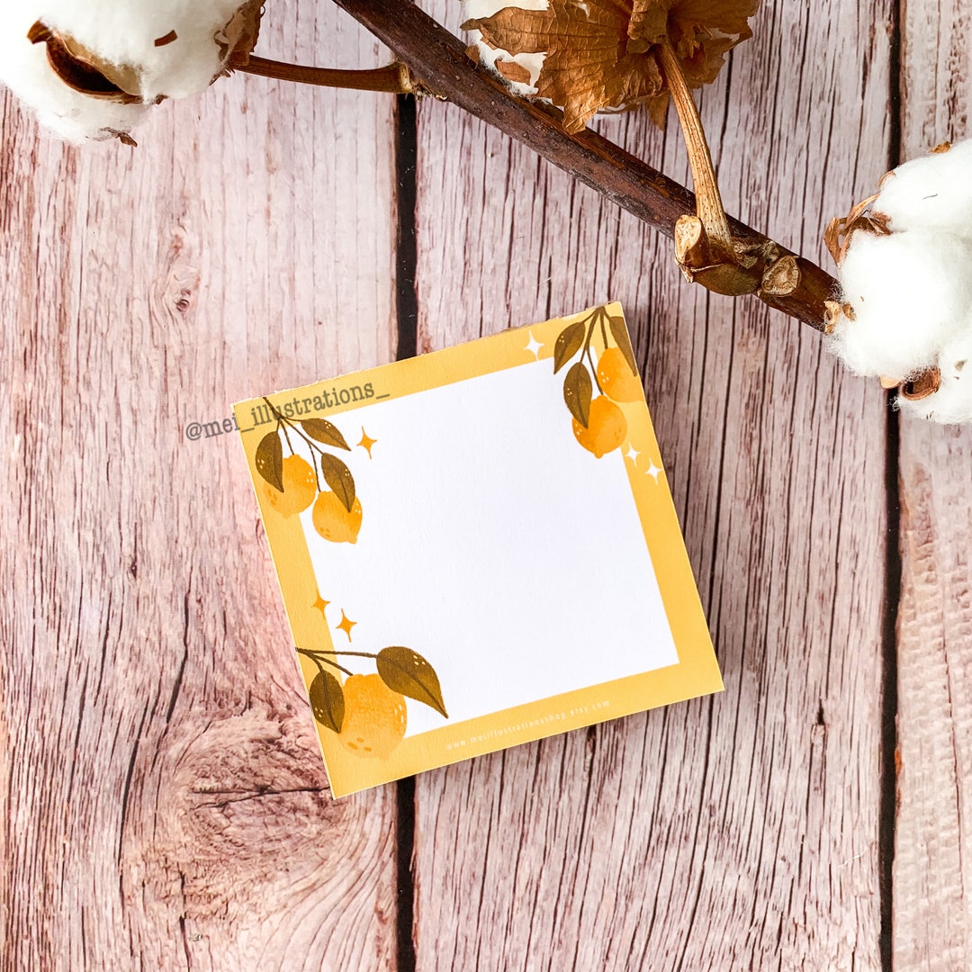 8cm X 8cm Handmade Notepad, Yellow Lemon Notepad, Lemon Notepad ...