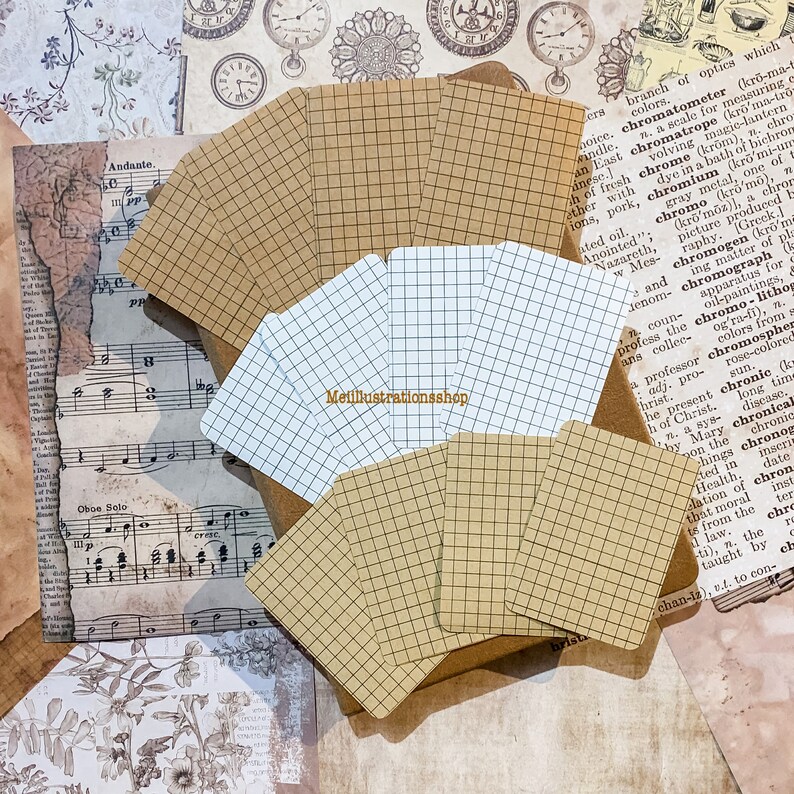 BUNDLE Grid Notepad Sticker Set Grid Memo Pad Grid Notepad | Etsy