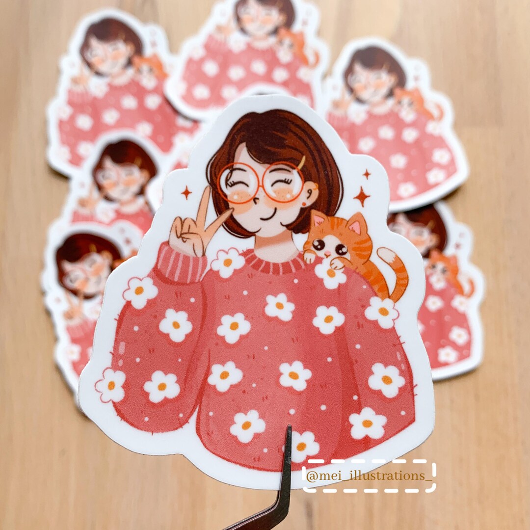 ORIGINAL DESIGN, Summer Girl Sticker, Waterproof and Durable Die Cut ...