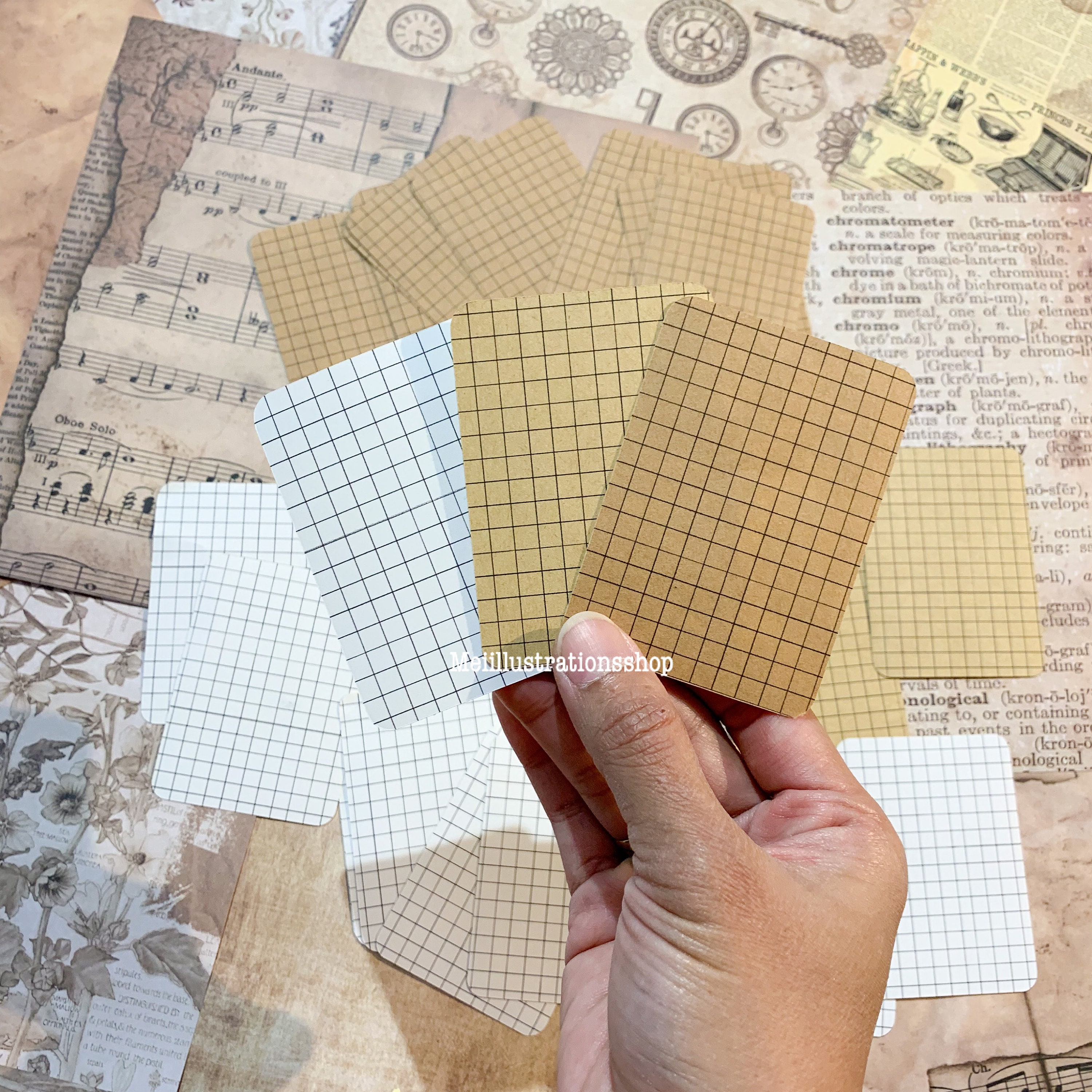 BUNDLE Grid Notepad Sticker Set Grid Memo Pad Grid Notepad | Etsy