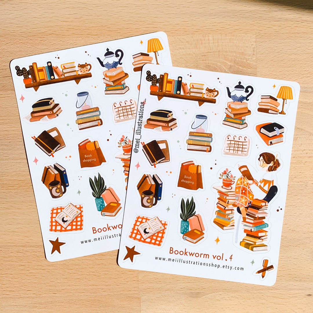 ORIGINAL DESIGN, Bookworm Vol.4 Sticker Sheet, Bookish Sticker Sheet ...