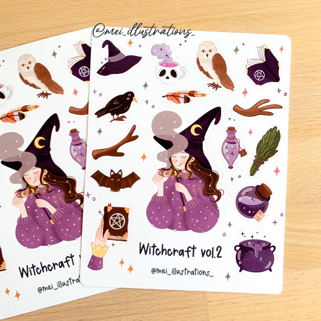 ORIGINAL DESIGN, Witchcraft Sticker Sheet, Bujo Sticker, Witchy Vibes ...