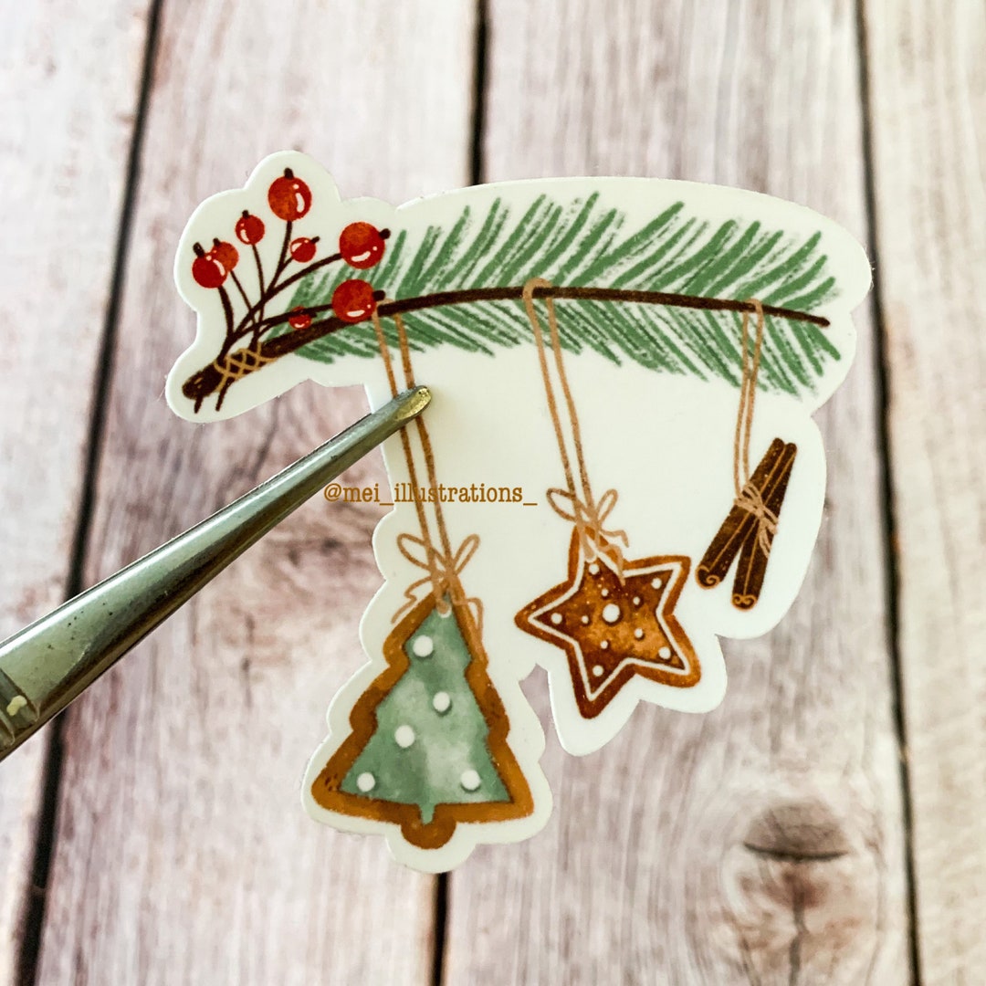 Christmas Sticker, Mistletoe Sticker, Holiday Sticker, Christmas Eve ...