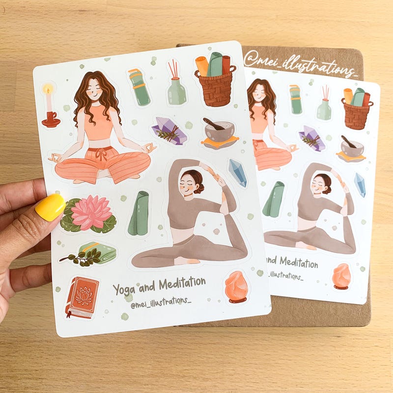 Yoga Stickers - Etsy