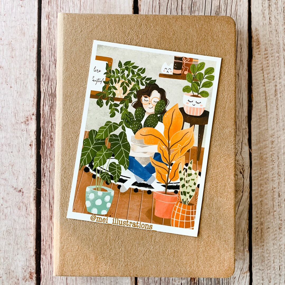 ORIGINAL DESIGN, Art Print, Handmade Art Print, Plant Lady Art Print ...