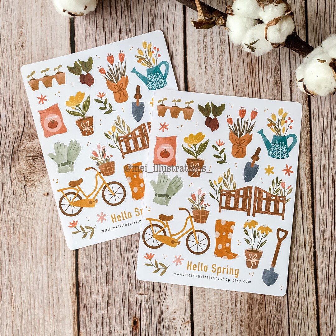 ORIGINAL DESIGN, Spring Sticker Sheet, Bujo Sticker, Planner Sticker ...