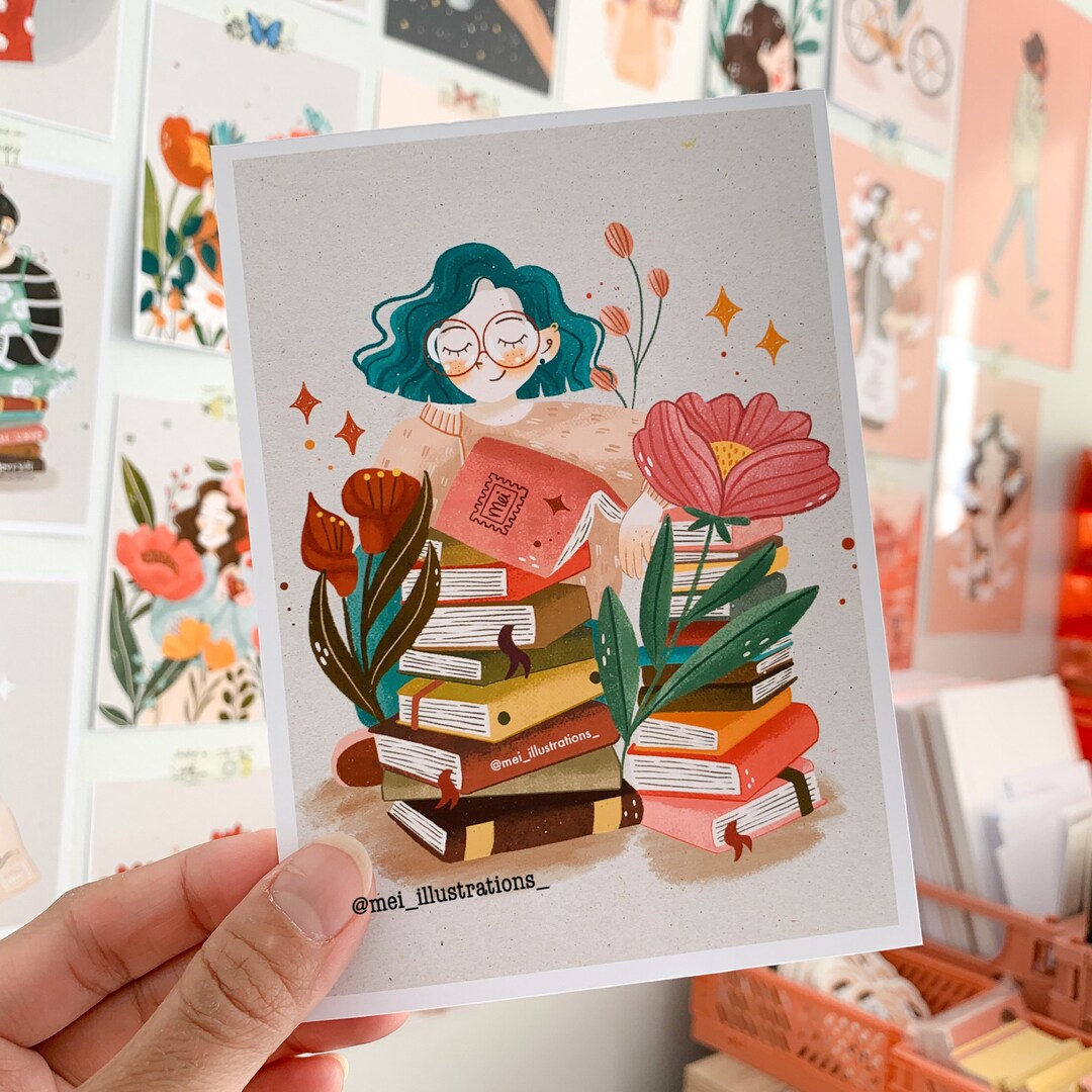 ORIGINAL DESIGN, Art Print, Handmade Art Print, Bookish Art Print ...