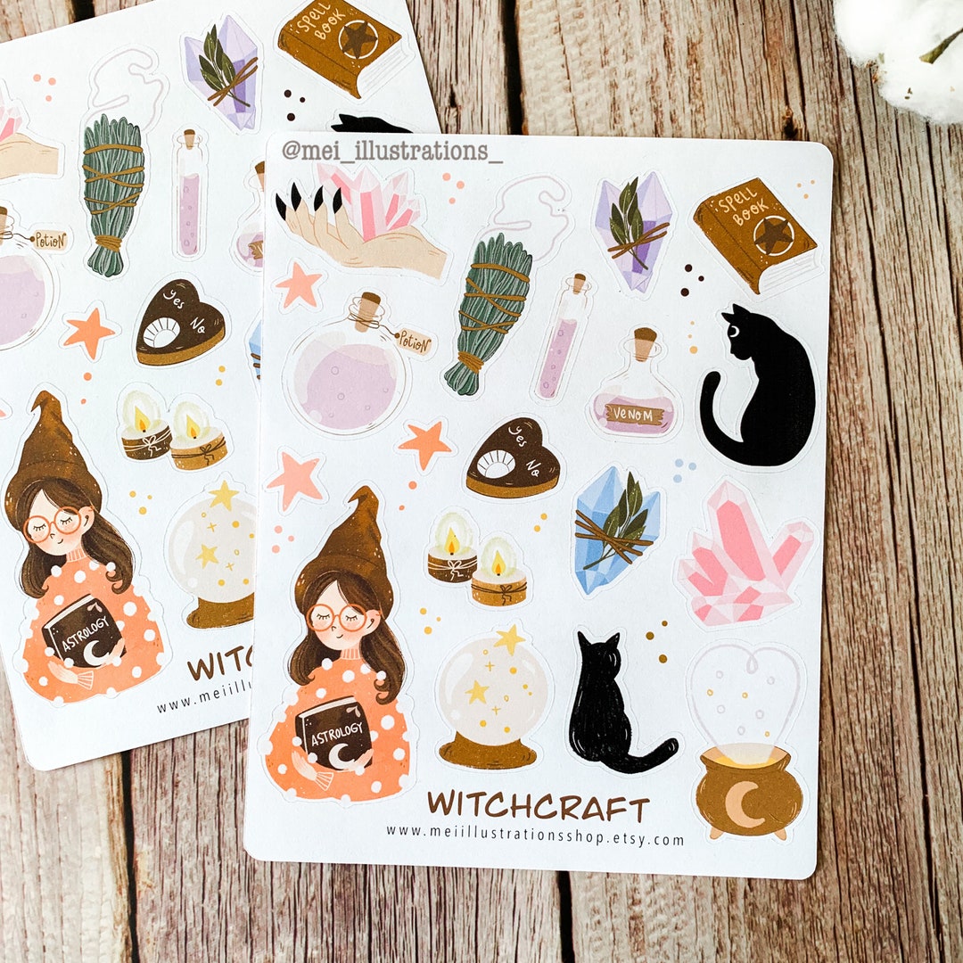 ORIGINAL DESIGN, Witchcraft Sticker Sheet, Bujo Sticker, Planner ...