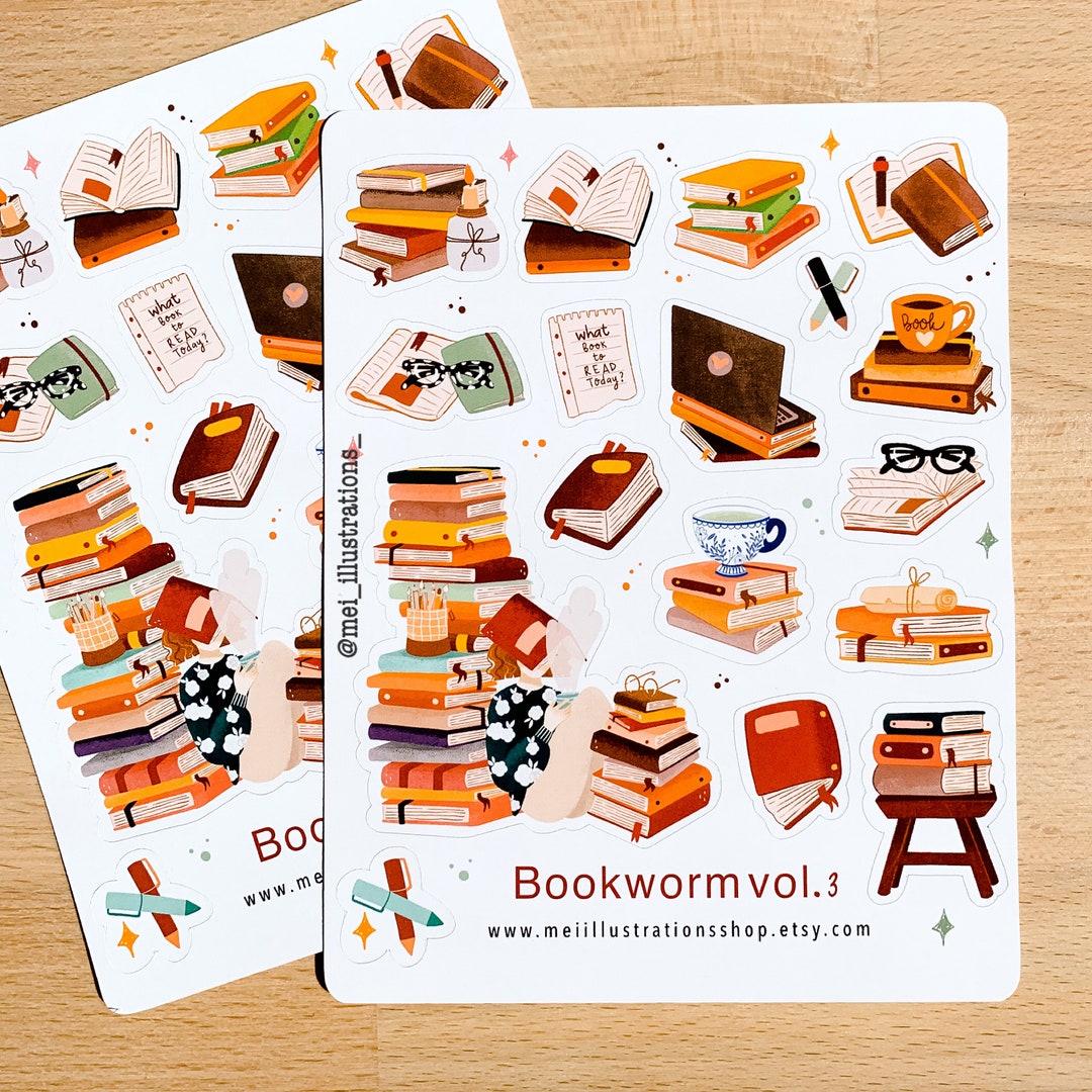 Bookworm Vol.3 Sticker Sheet, Bookish Sticker Sheet , Book Lover ...
