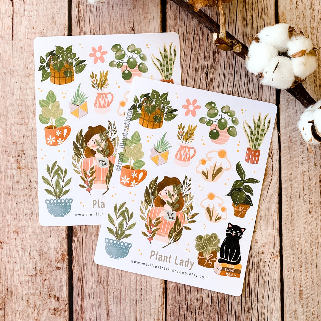 ORIGINAL DESIGN, Plant Lady Sticker Sheet, Bujo Sticker, Planner ...