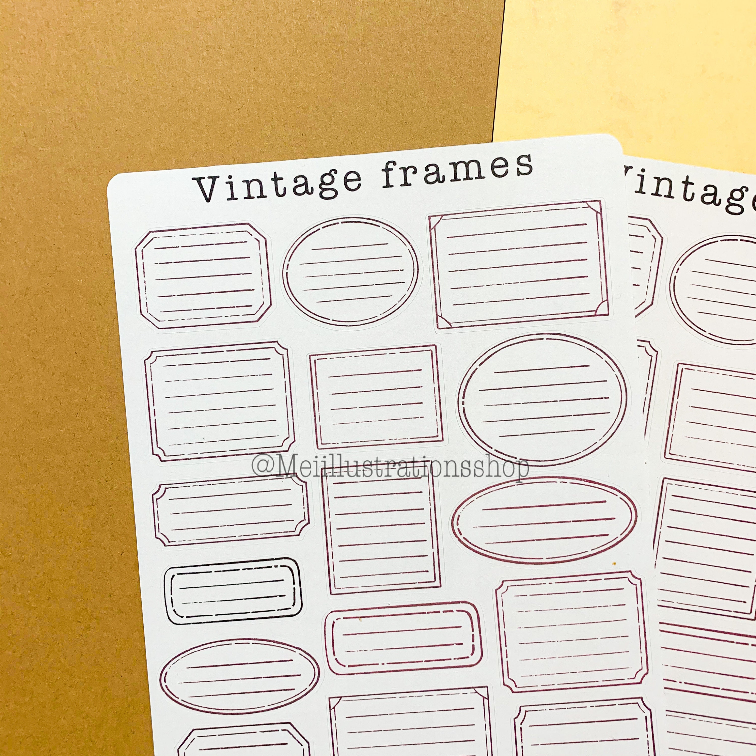 Vintage frames sticker sheet vintage sticker vintage frames | Etsy