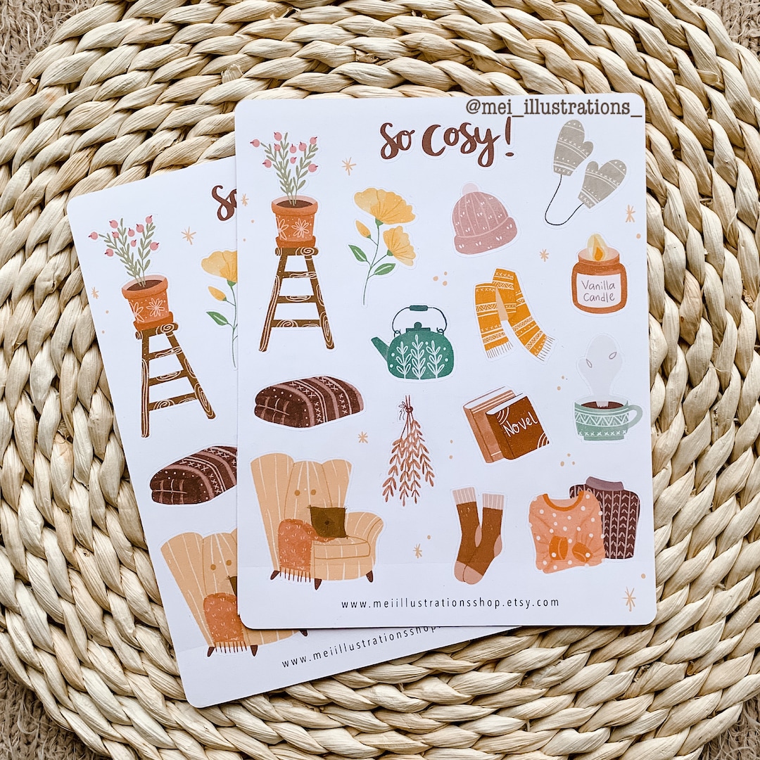 ORIGINAL DESIGN, Cosy Sticker Sheet, Bujo Sticker Sheet, Scrapbook ...