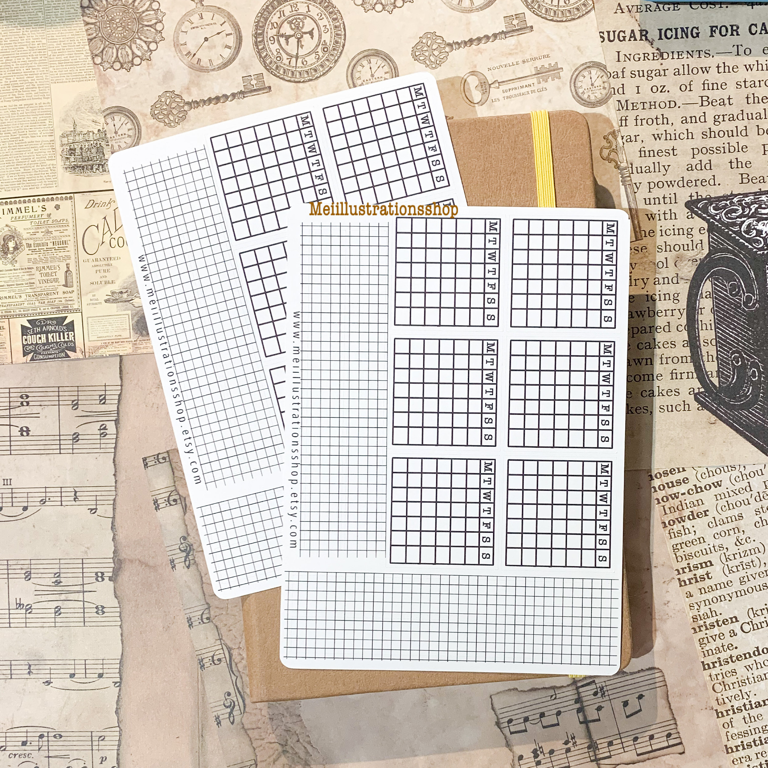 Blank Monthly Calendar Sticker Sheet, Monthly Sticker Tab, Habit ...