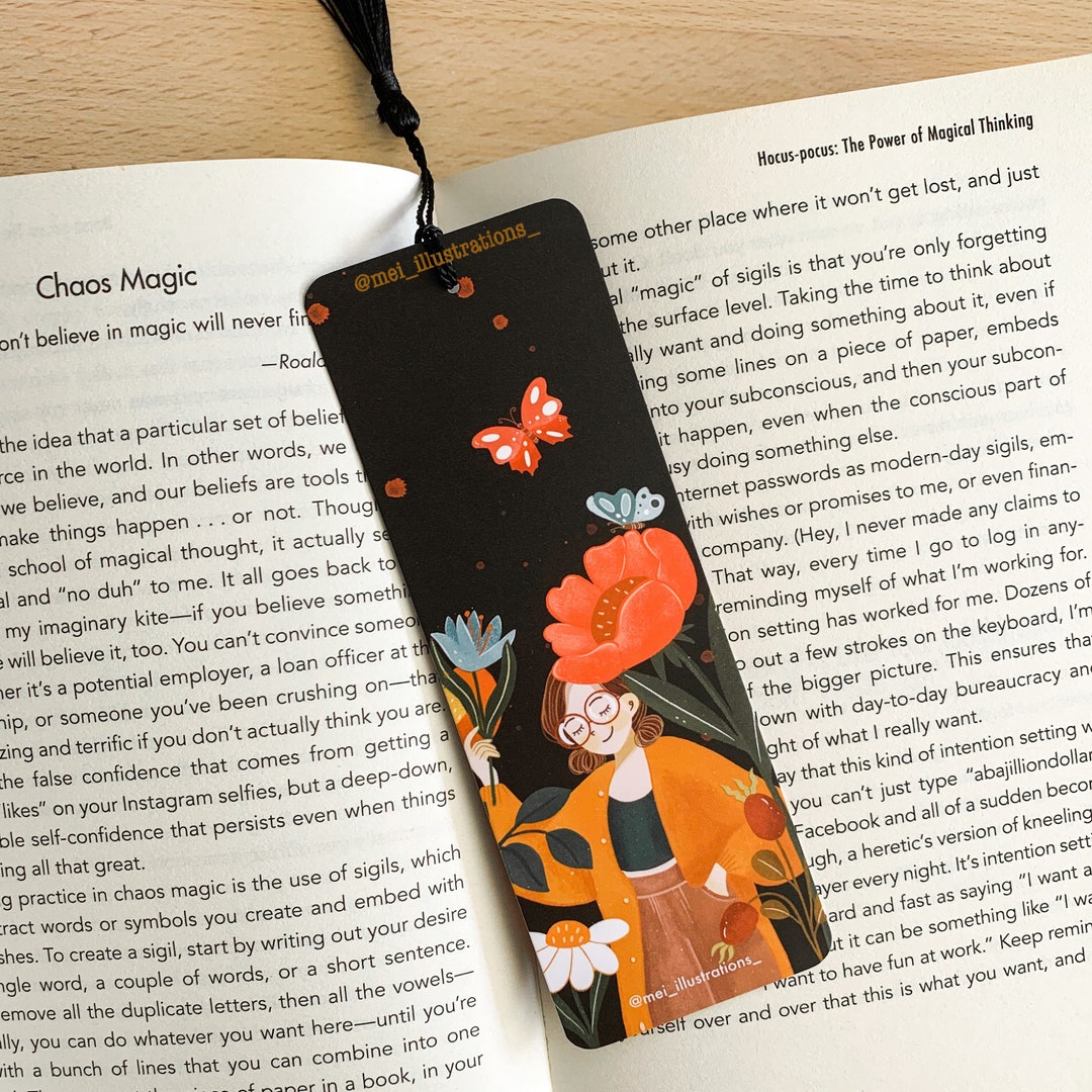 Spring Girl Bookmark, Floral Bookmark, Bookmarks, Book Lover Gift ...