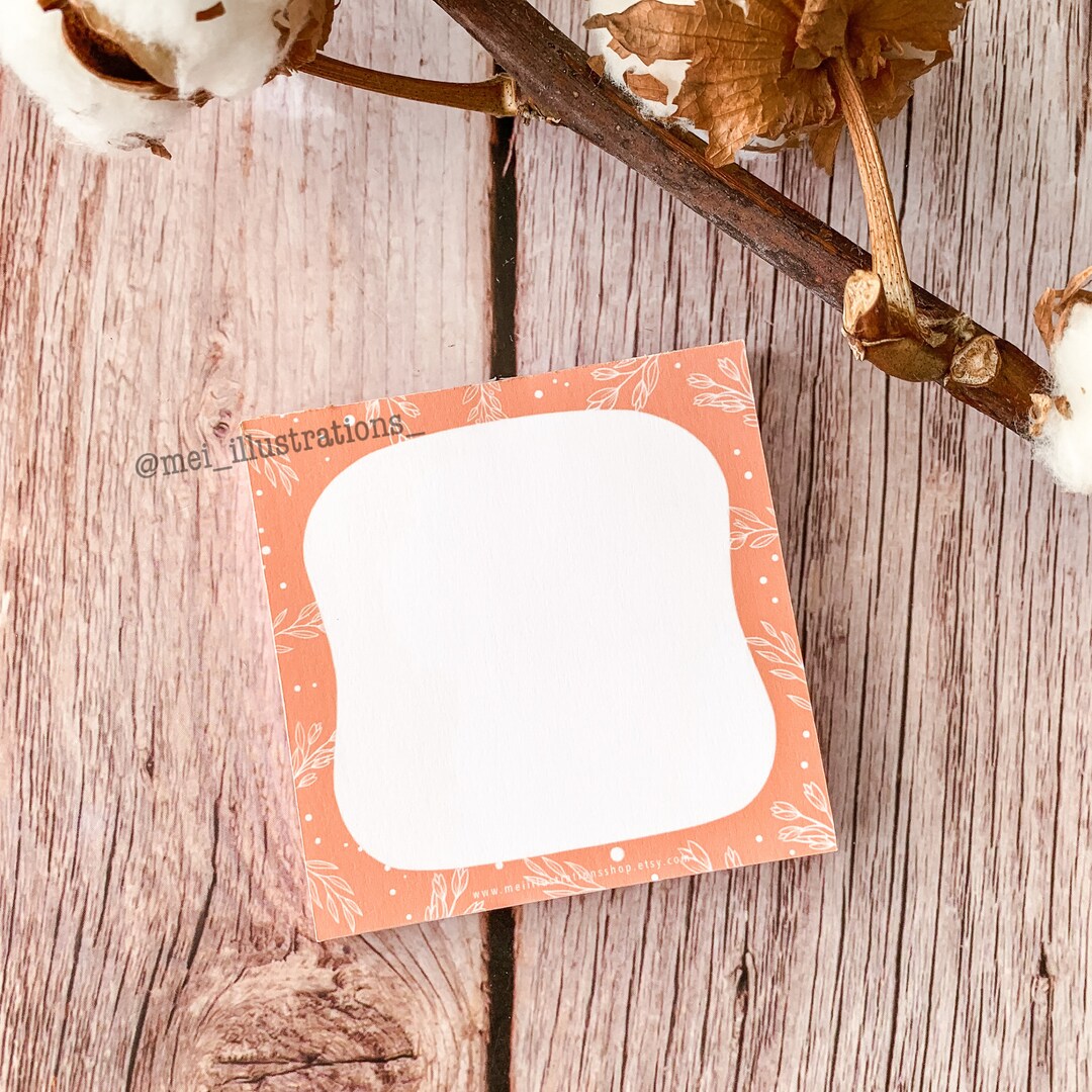 ORIGINAL DESIGN, 8cm X 8cm Handmade Notepad, Wild Flower Notepad, Pink ...