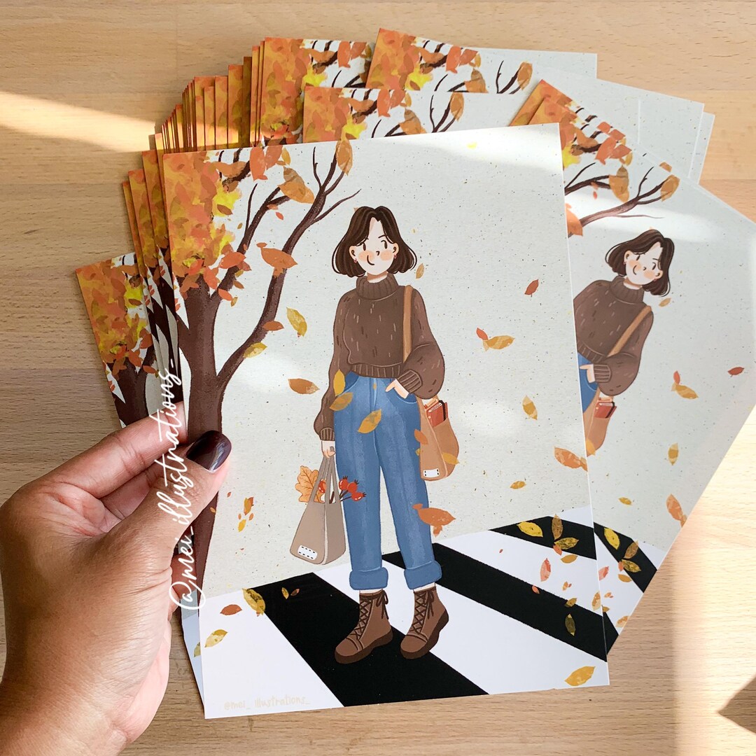 ORIGINAL DESIGN, A5 Autumn Print, Handmade Art Print, Cozy Illustration ...