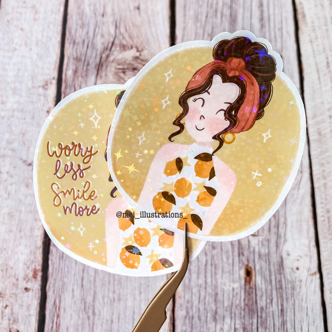 ORIGINAL DESIGN, Happy Girl Sticker, Girl Sticker, Quote Sticker ...