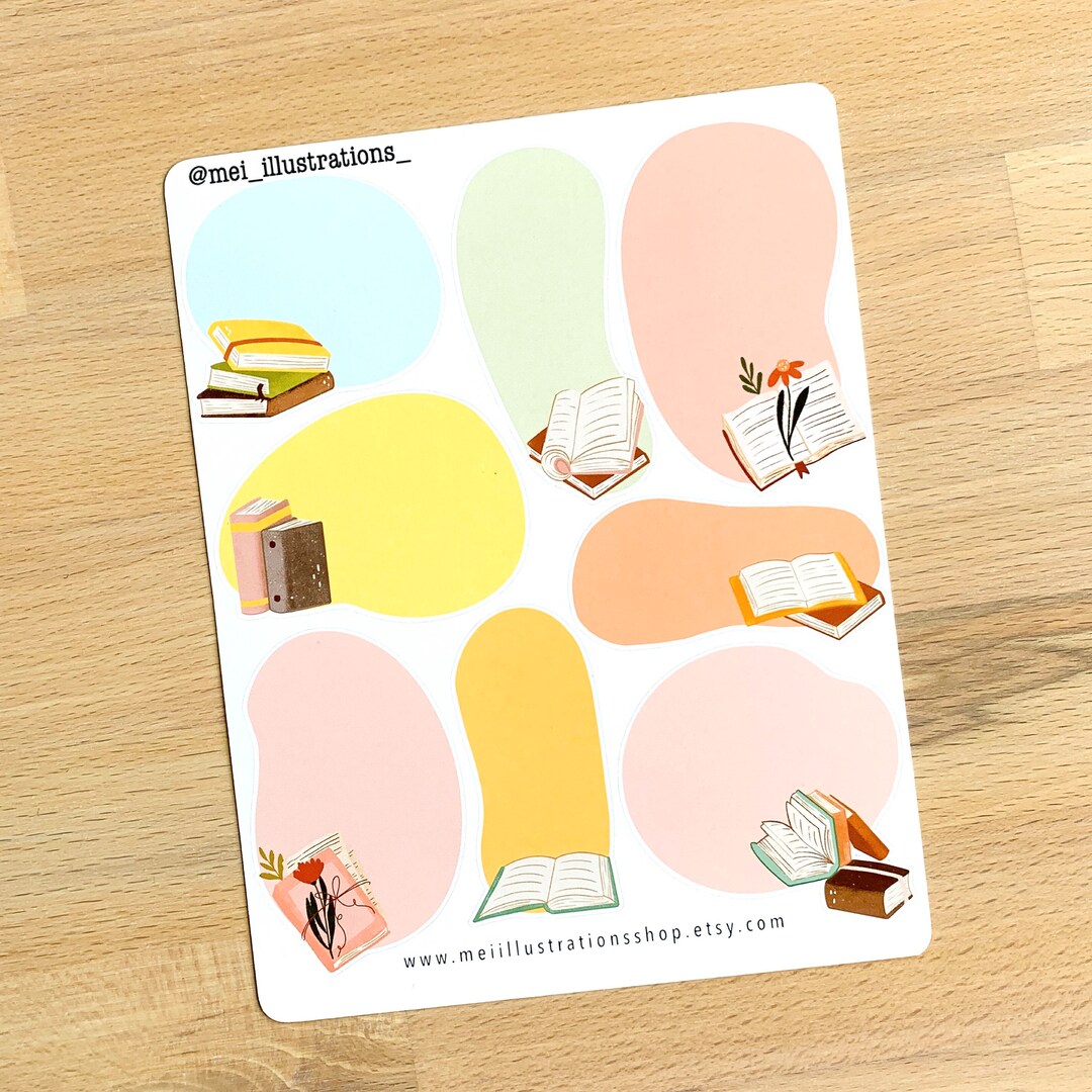 Pebbles Sticker Sheet, Book Sticker Sheet, Planner Sticker, Book ...