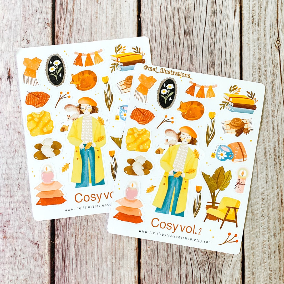 Cosy Vol.2 Sticker Sheet, Bujo Sticker, Scrapbook Sticker, Bujo Sticker ...