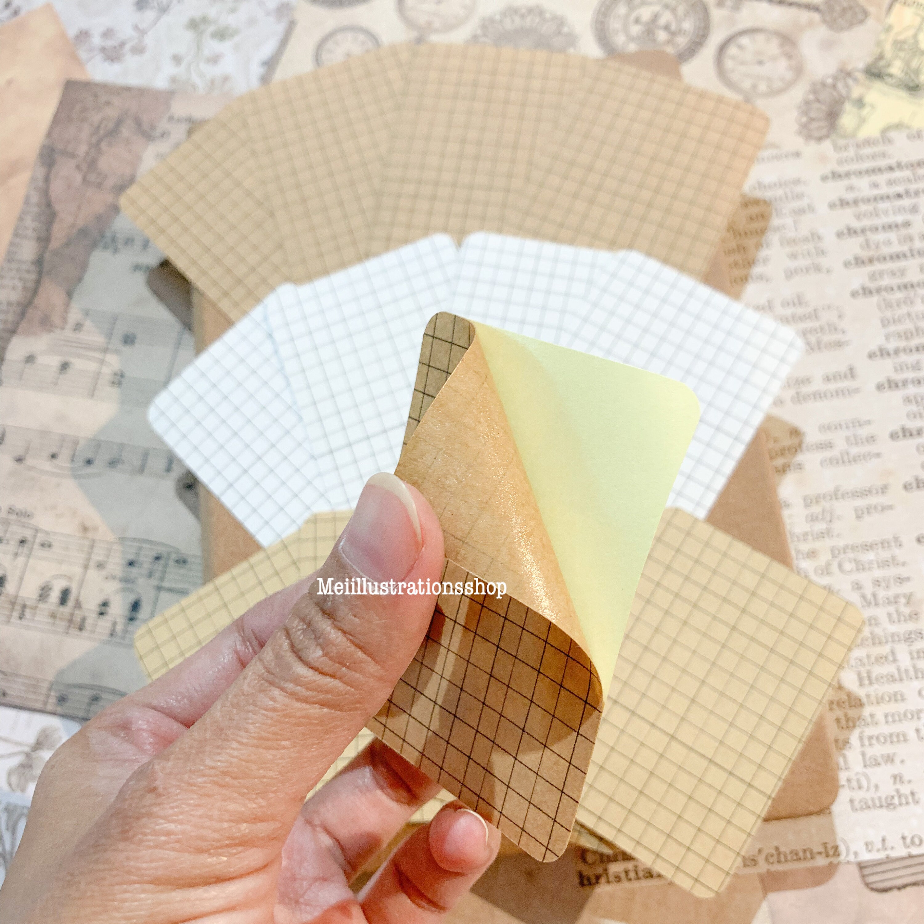 BUNDLE Grid Notepad Sticker Set Grid Memo Pad Grid Notepad | Etsy