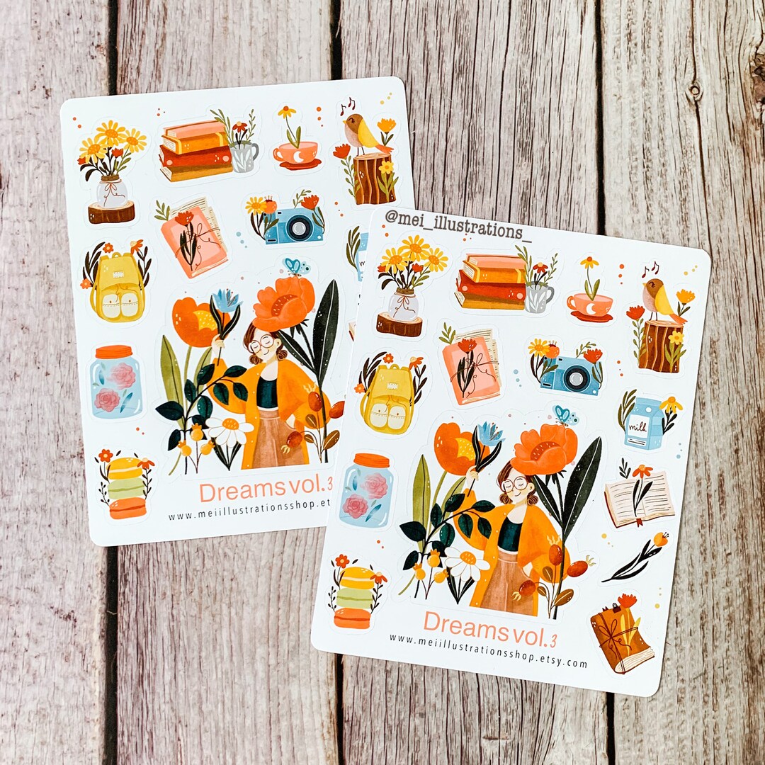 ORIGINAL DESIGN, Dreams Vol.3 Sticker Sheet, Scrapbook Sticker, Dreamy ...