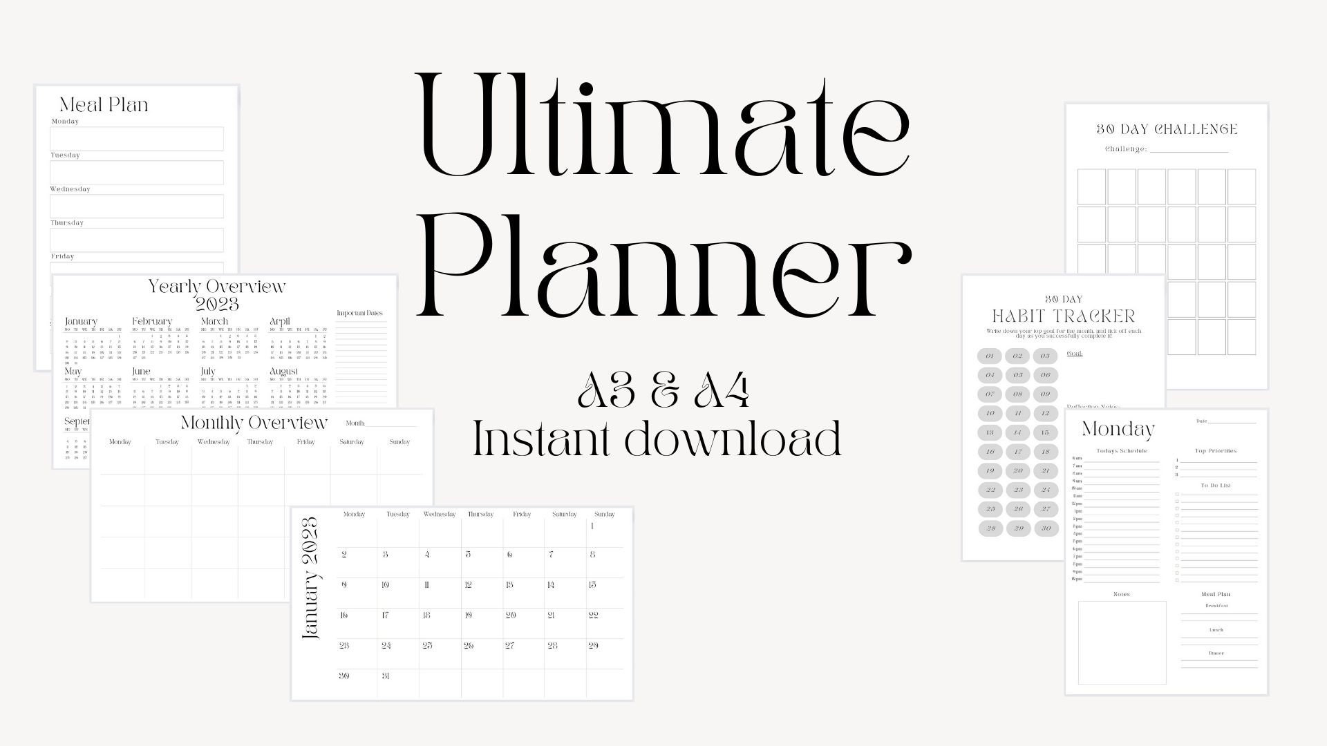 Ultimate Planner| 2023 Calendar Printable | Monthly Planner | Daily ...