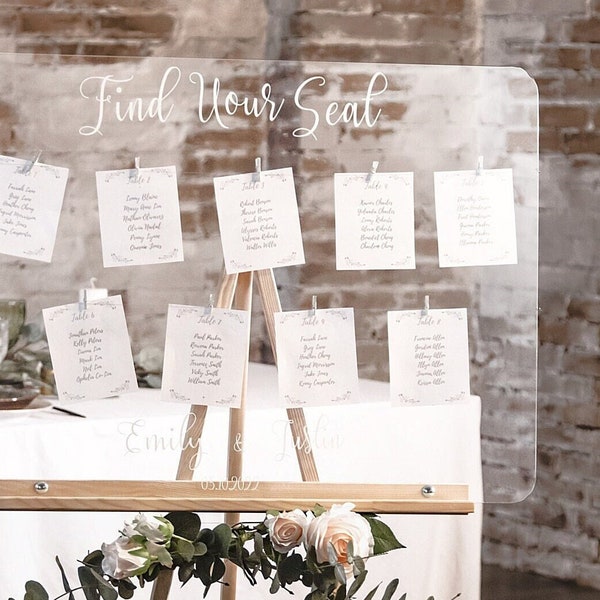 Large Acrylic Seating Chart for a Table - Etsy