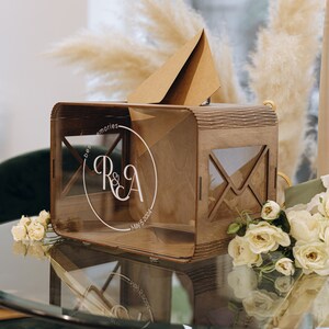 Acrylic Wood Wedding Card Box, Rustic Chic, Modern Wedding Decor ...