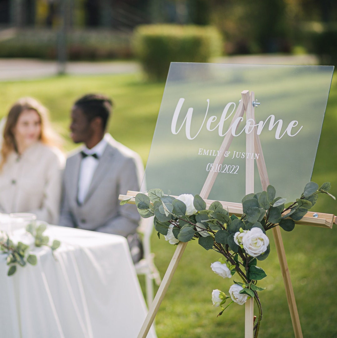 Basic Wood Easel and Table Display, Portable Wedding Sign Stand, Large ...