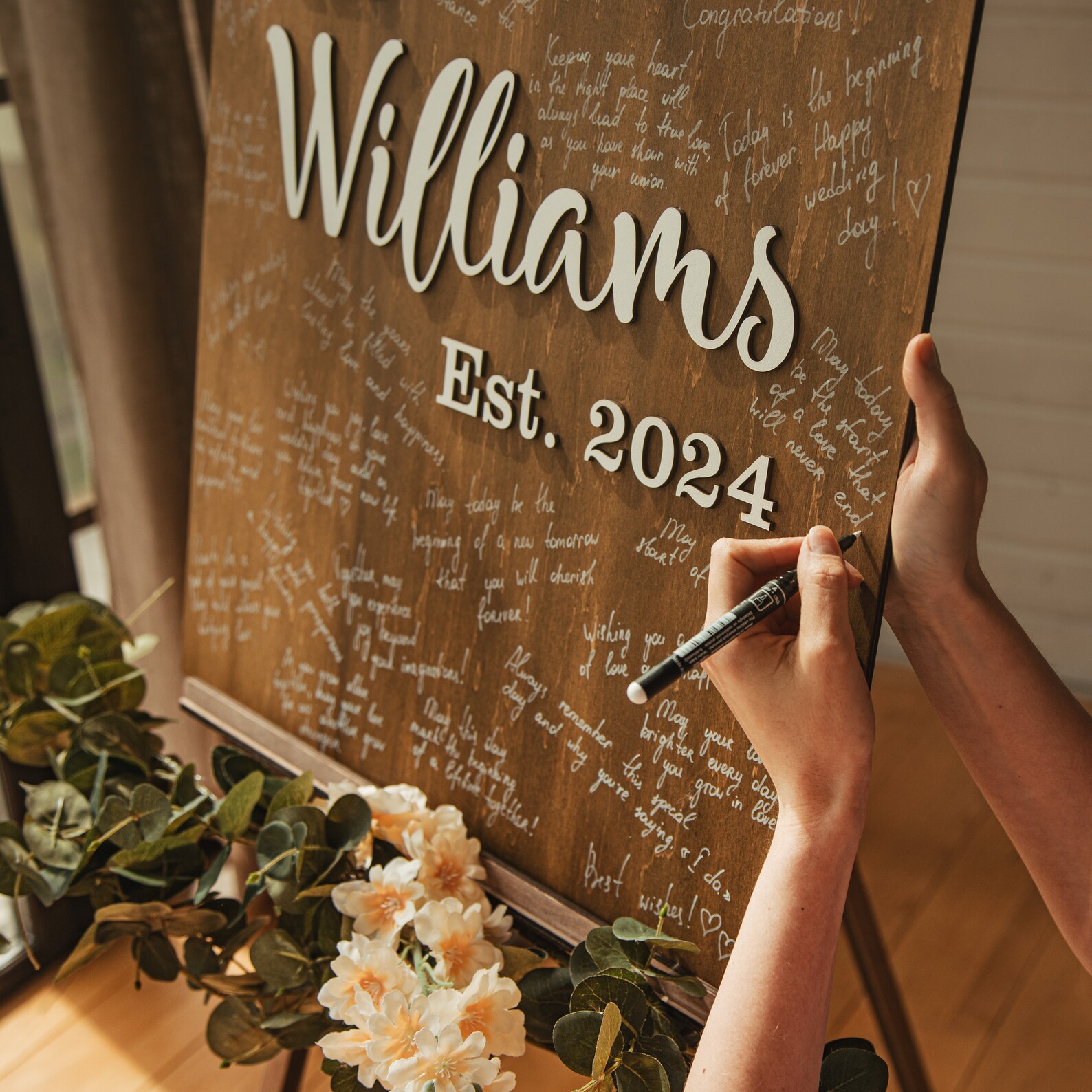 Boho Wedding Guest Book Alternative With Stand Guestbook - Etsy