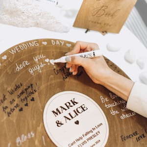 Wedding Guest Book Ideas, Custom Record Cover Vinyl Record Guest Book ...