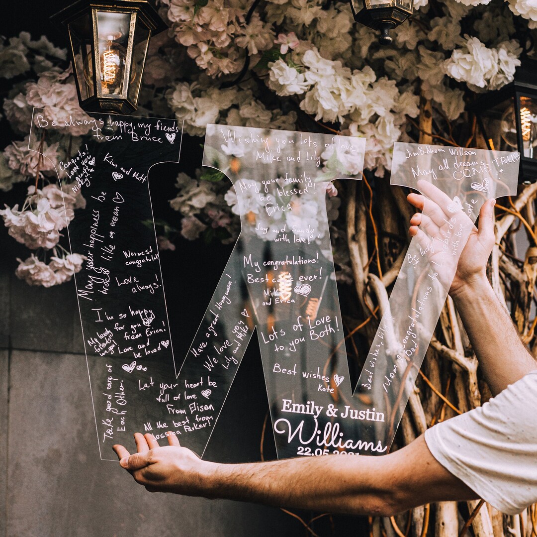 Personalized Wedding Guest Book Sign, Acrylic Sign, Acrylic Guestbook ...