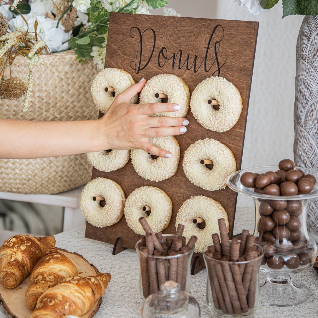 Wedding Decor, Donut Bar Sign Wall, Wooden Board, Rustic Display ...