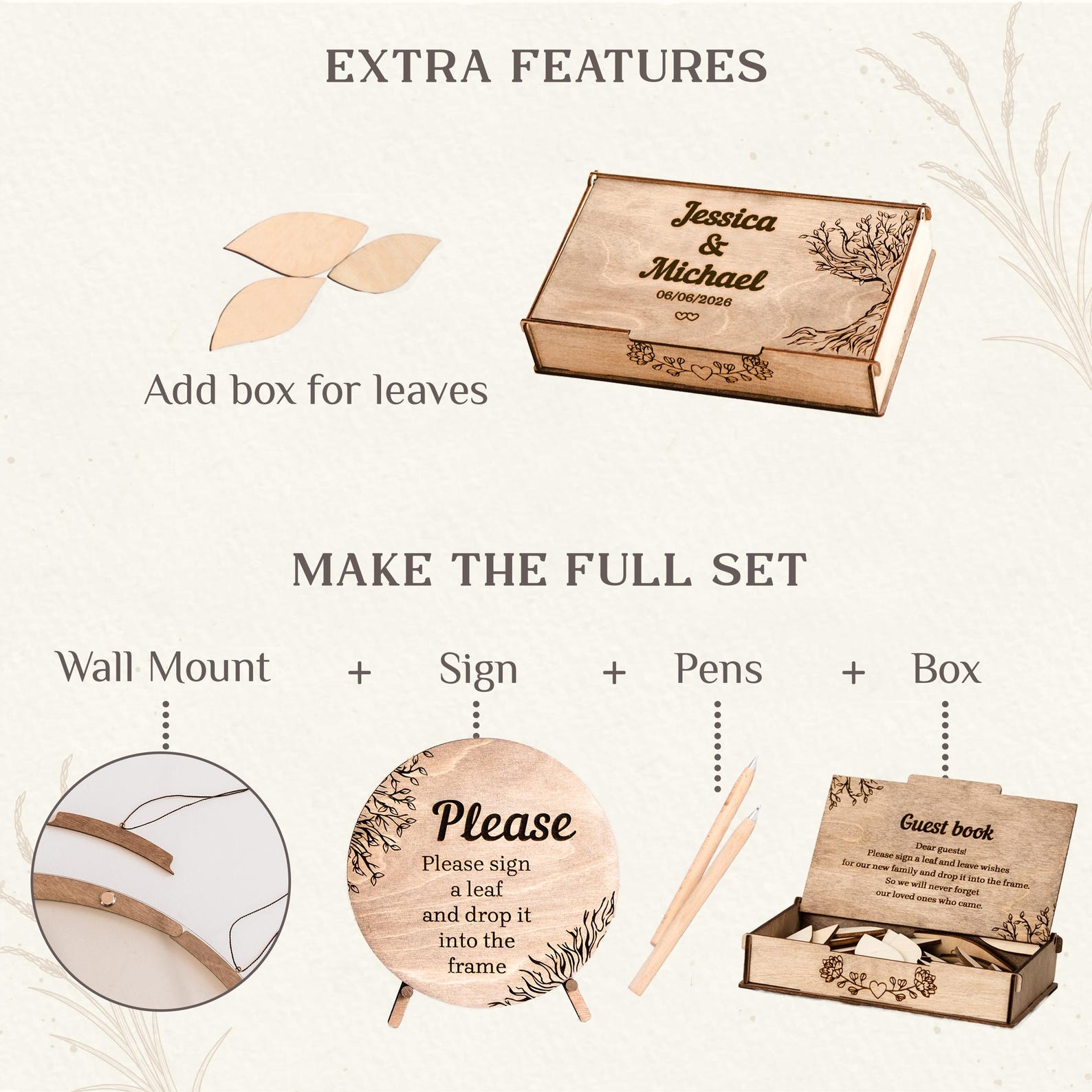 Personalized Wedding Tree Guest Book: Rustic Wooden Anniversary Sign ...