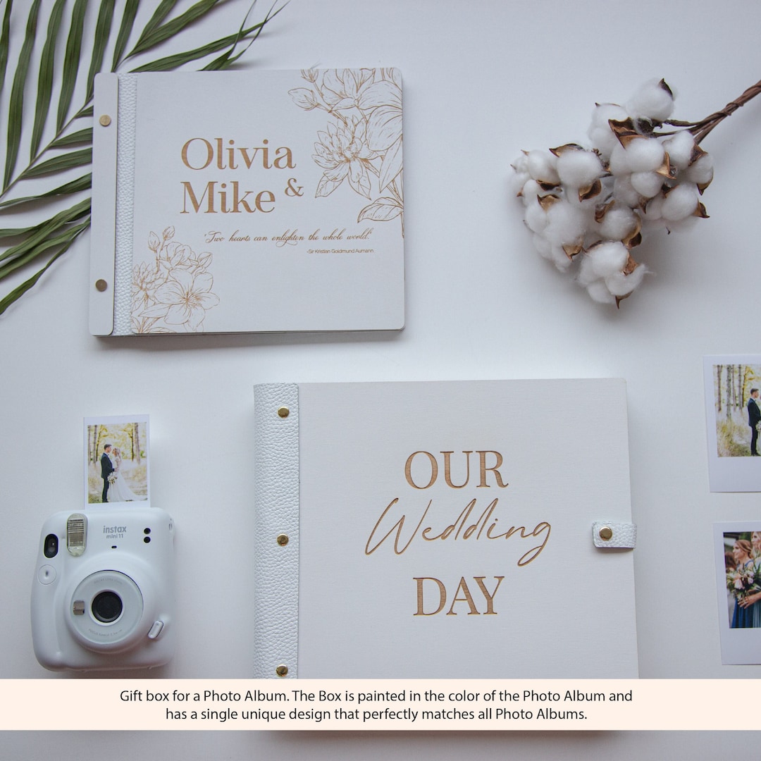 Custom Polaroid Wedding Guest Book Sign, Personalized White Photo Album ...