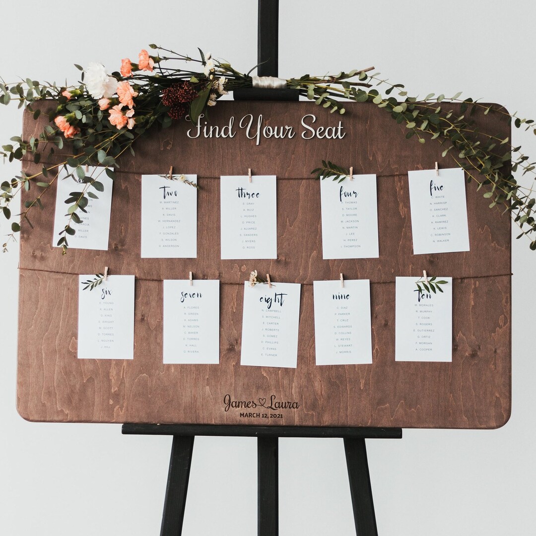 Wedding Sign Find Your Seat, Seating Chart Board From Laura's ...