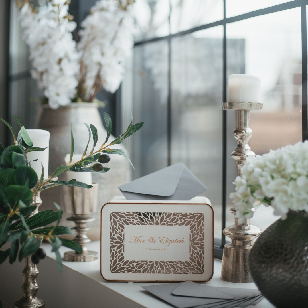 Romantic Wedding Card Box, Modern Handmade Favor Box, Wedding Gift ...