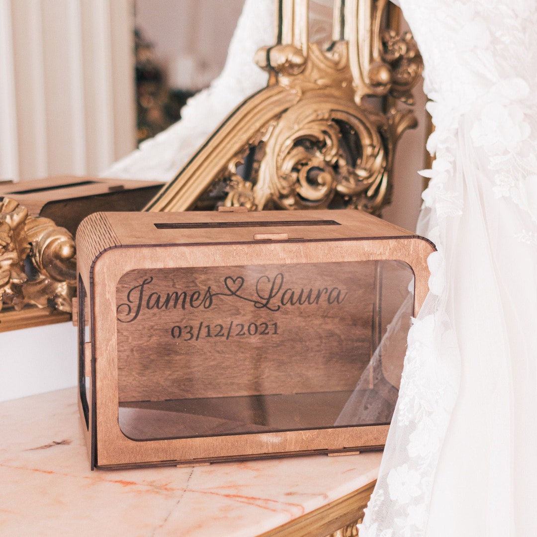 Vintage Card Box for Wedding With Slot, Personalized Graduation Card ...